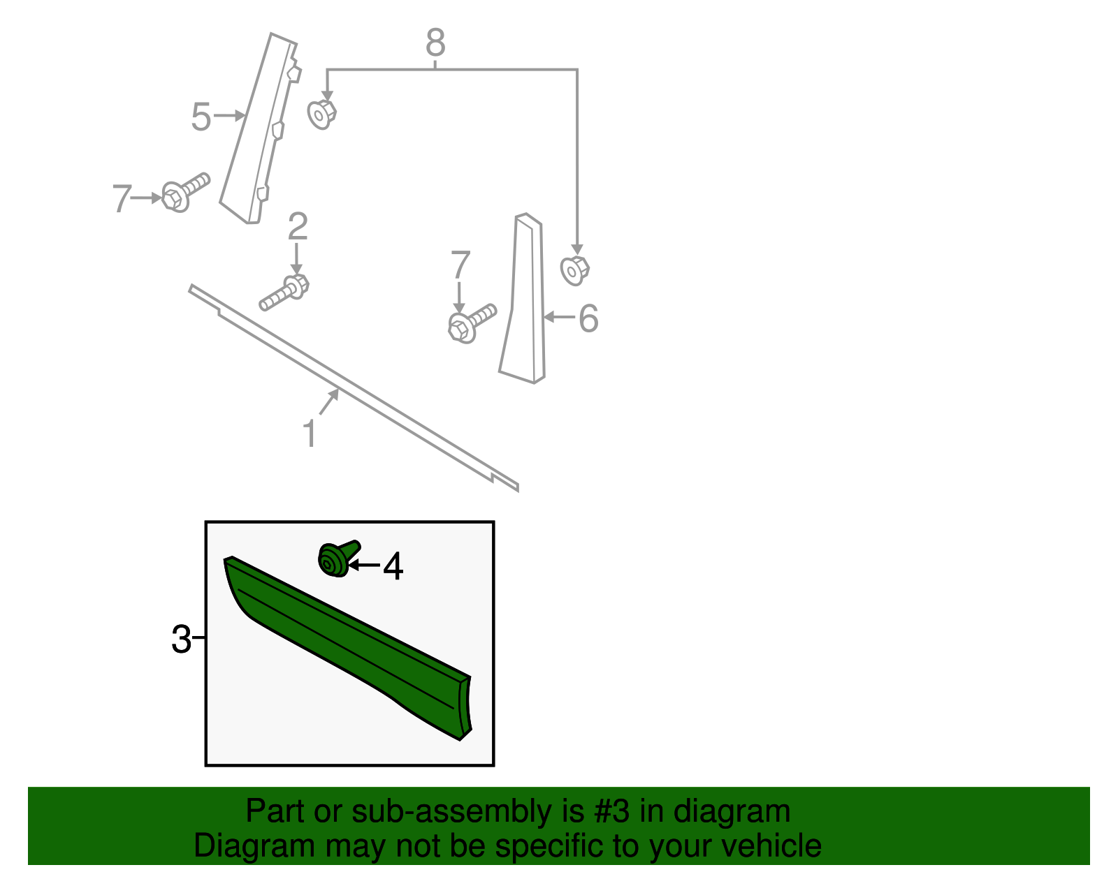 2013-2016 Ford Escape | Side Molding | CJ5Z-7825557-AA | Walls' Ford Parts