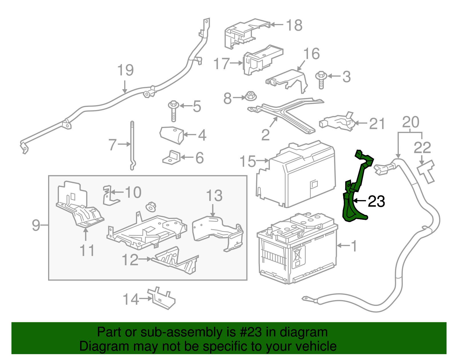 2019-2025 Chevrolet Malibu Auxiliary Battery Positive Cable 84864804 ...