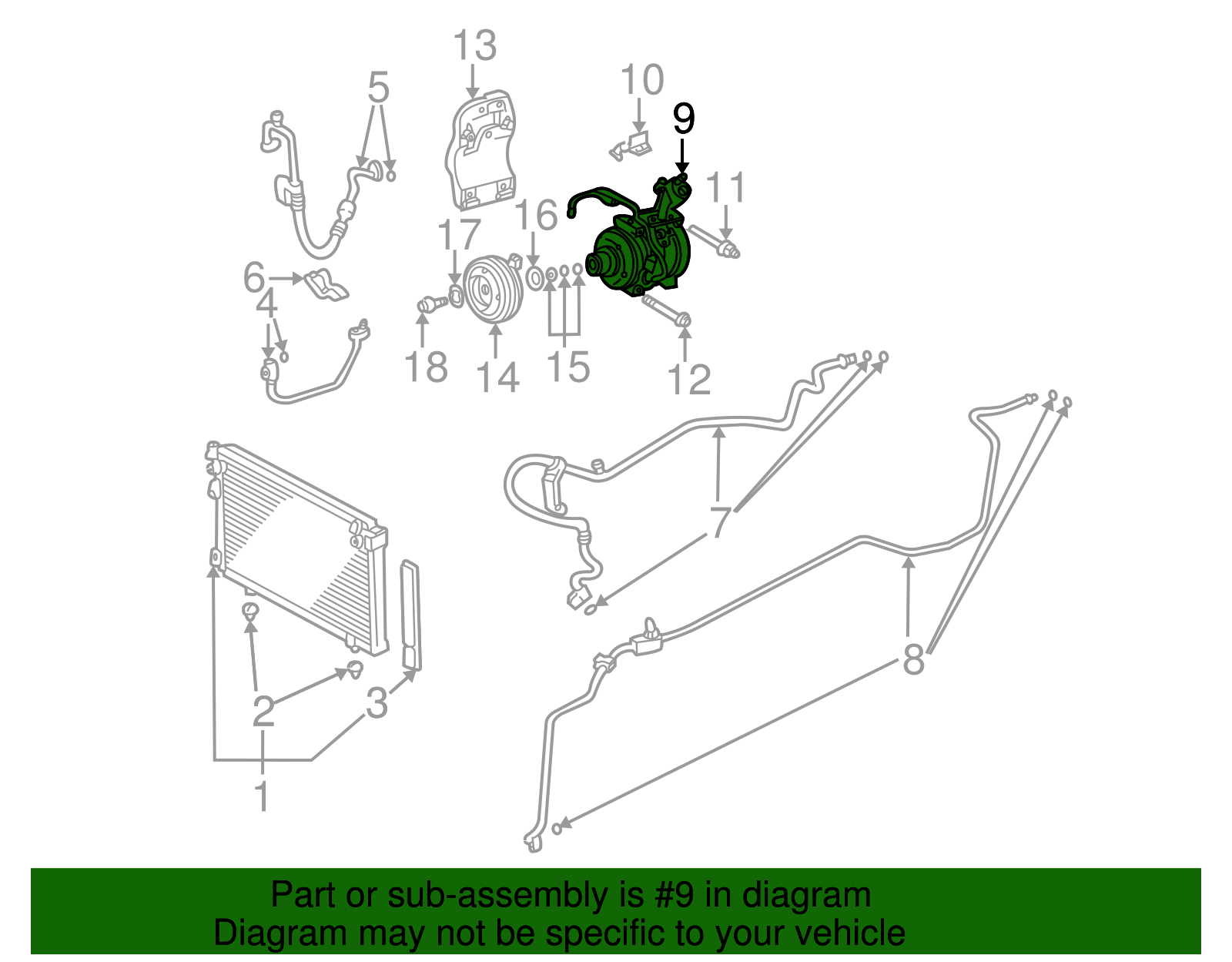 2001-2006 Toyota Highlander A/C Compressor 88320-48060 | Toyota Parts ...