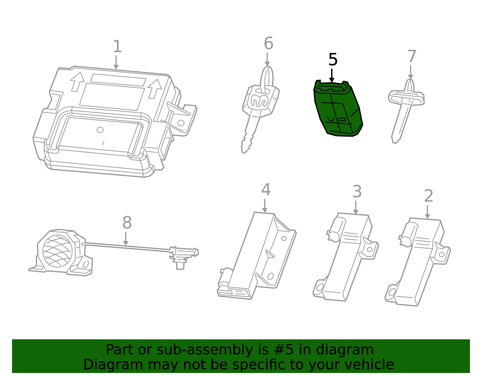 2019-2024 Ram Keyless Entry Transmitter 68575431AA | Mopar Parts Canada