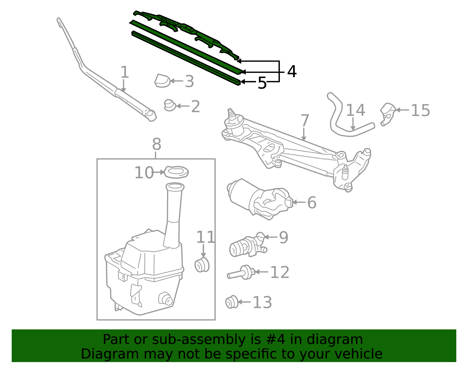 85212-0C012 - Windshield Wiper Blade (Right, Front) 1992-2010 Toyota ...