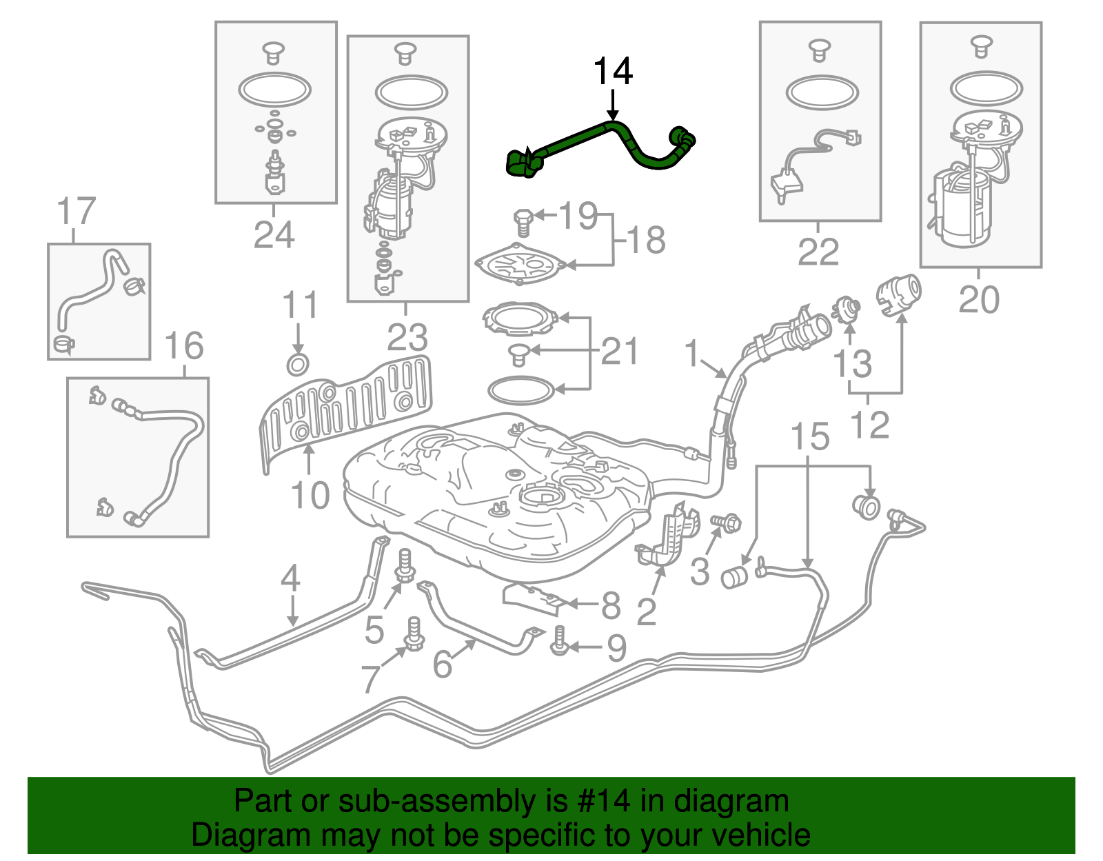 2018-2024 Honda Odyssey Vent Tube 17725-THR-A01 | Honda Factory Parts