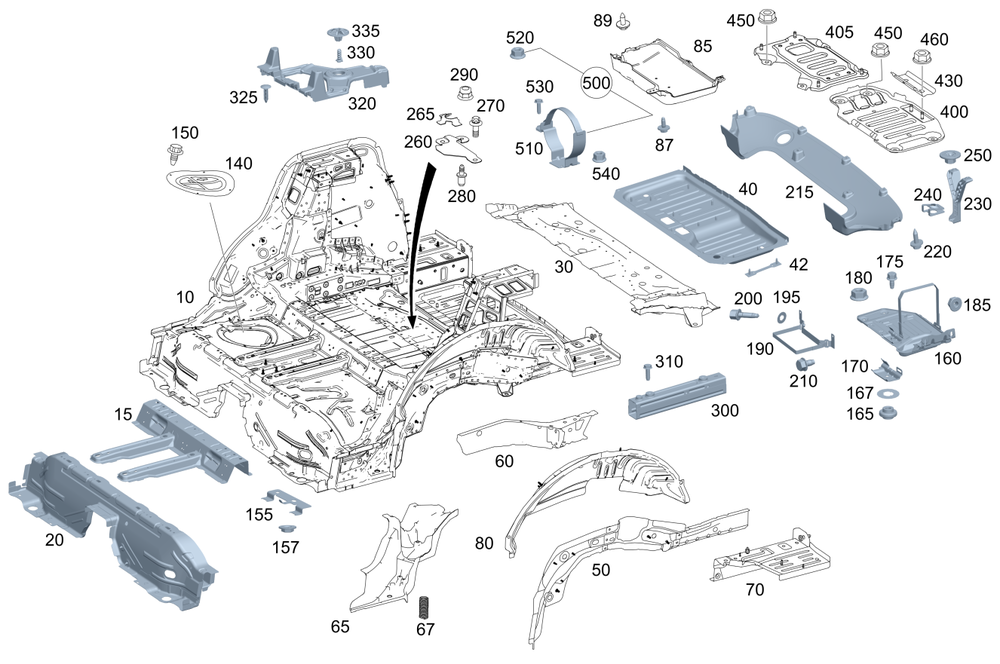 2016-2023 Mercedes-Benz Rear Cross-Member 253-610-75-01 | Benz Parts Online