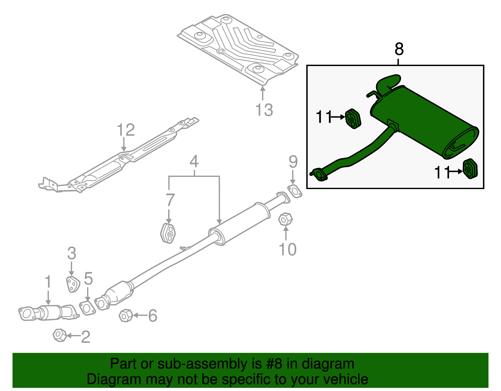 28700-2S850 - Rear Muffler - 2014 2015 Hyundai Tucson | Joseph Airport ...