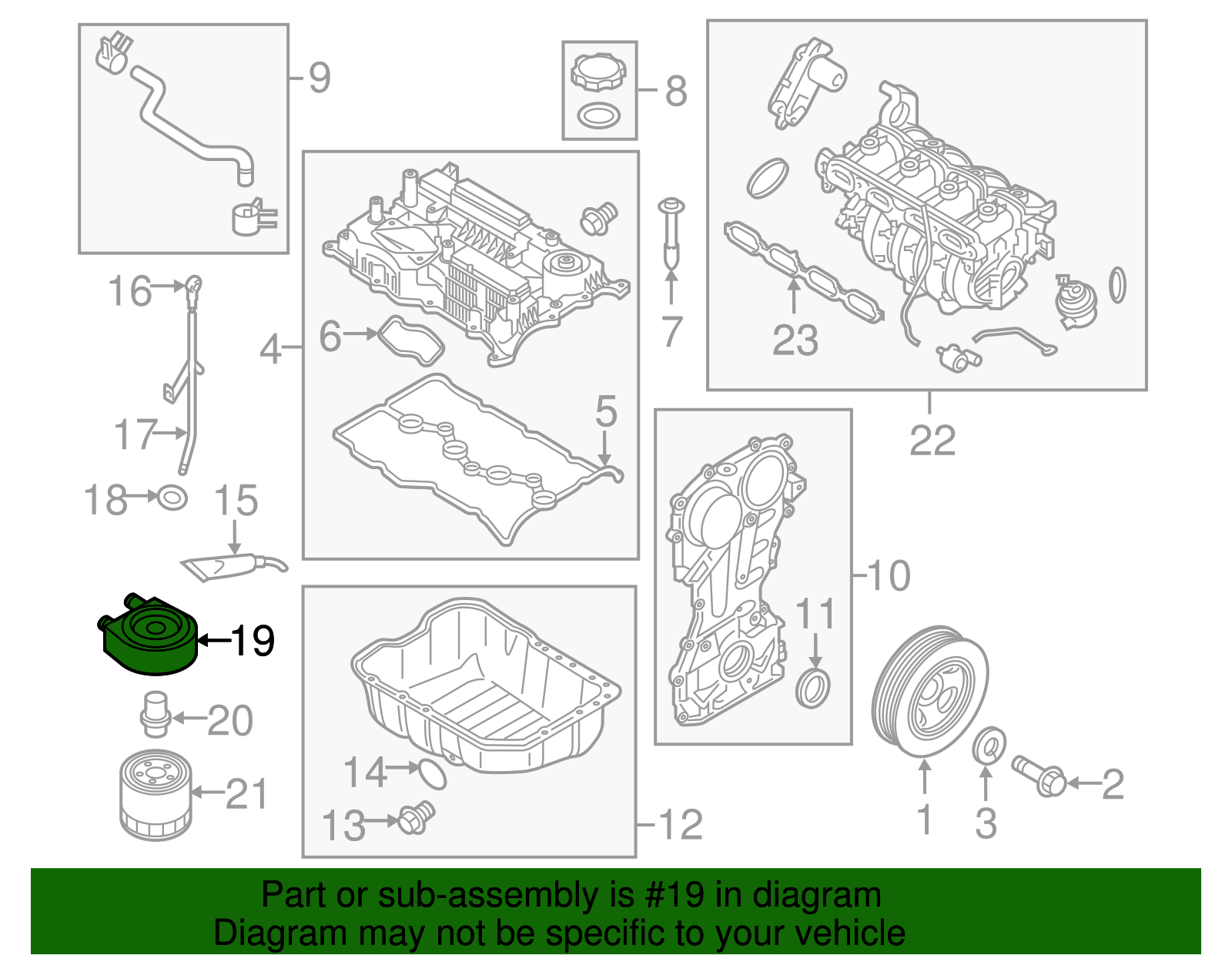 Genuine Oil Cooler for 2017-2020 Hyundai | Part# 26410-2G101 | Hyundai ...