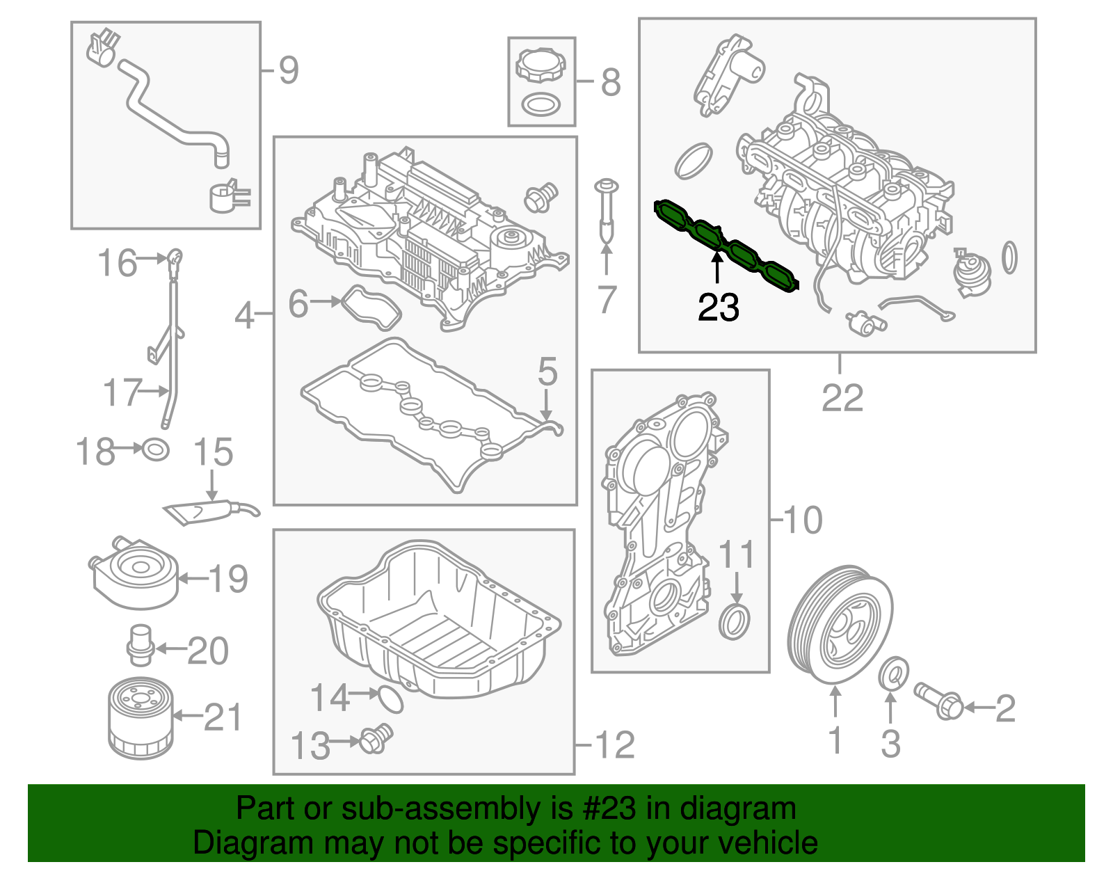 2015-2021 Hyundai Gasket 28313-2GTA0 | OEM Parts Online