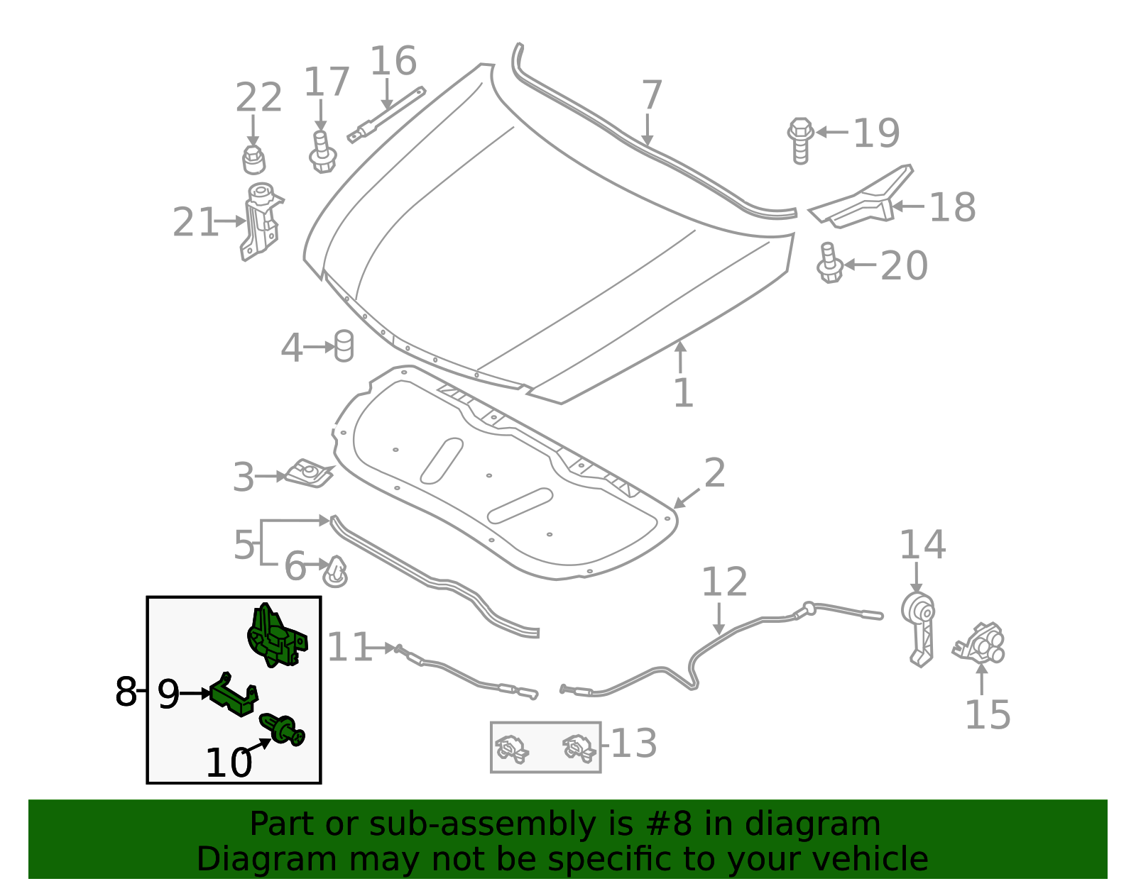 81130-4R000 - Hyundai Hood Latch 2011-2015 Hyundai Sonata | Performance ...