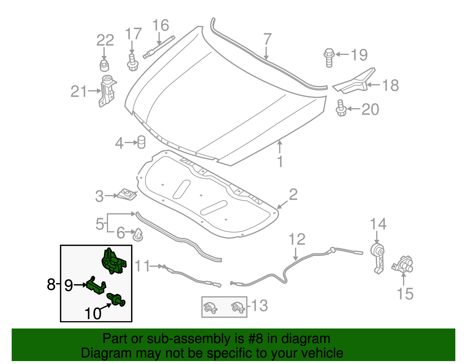 2011-2014 Hyundai Sonata Hood Latch 81130-3S000 | OEM Parts Online