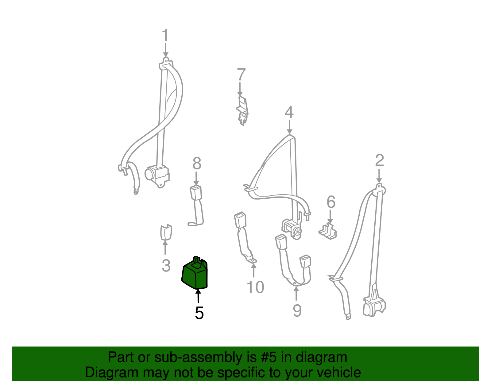 2007-2021 Toyota Tundra Center Seat Belt Cover 73431-0C010 | Toyota ...