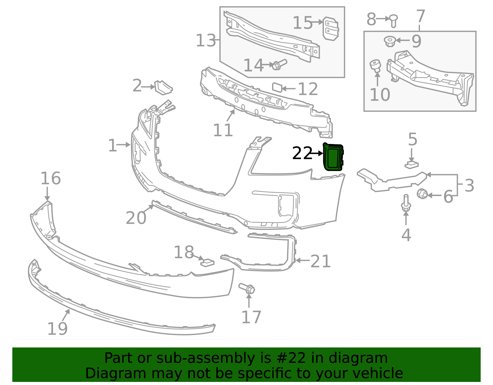23372629 - 2016-2017 GMC Terrain - Front Driver Side Fog Lamp Opening ...