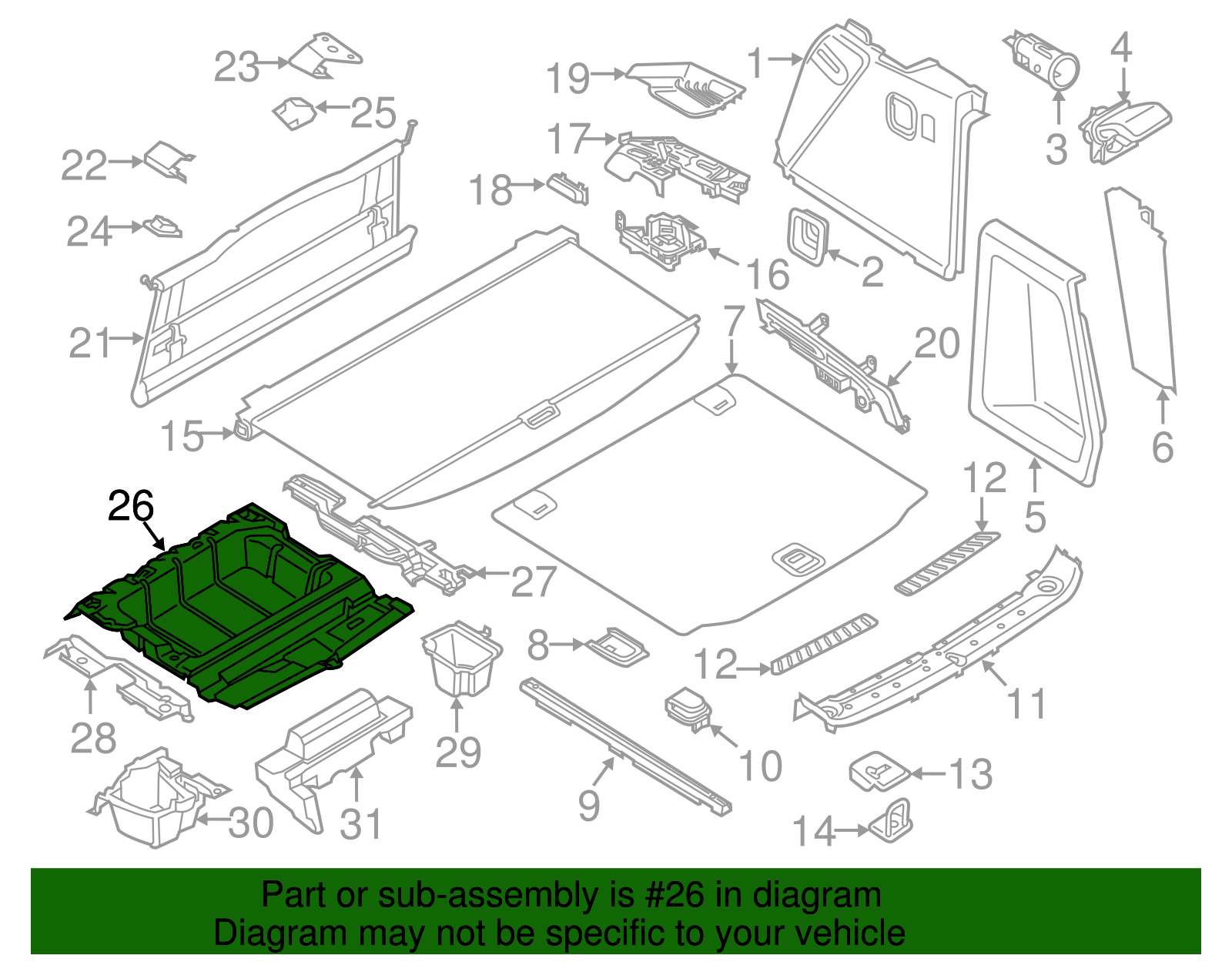 51477396587 - 2018-2024 BMW X3 Luggage Compartment (51-47-7-396-587 ...