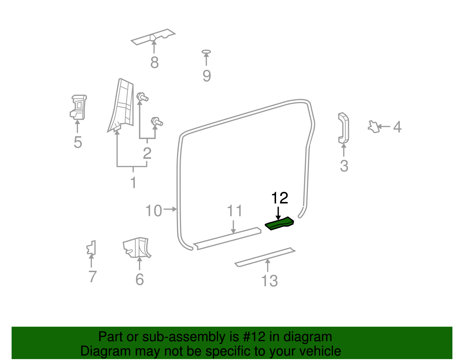 2007-2014 Toyota FJ Cruiser Scuff Plate 67918-35032-B0 | Toyota Parts ...
