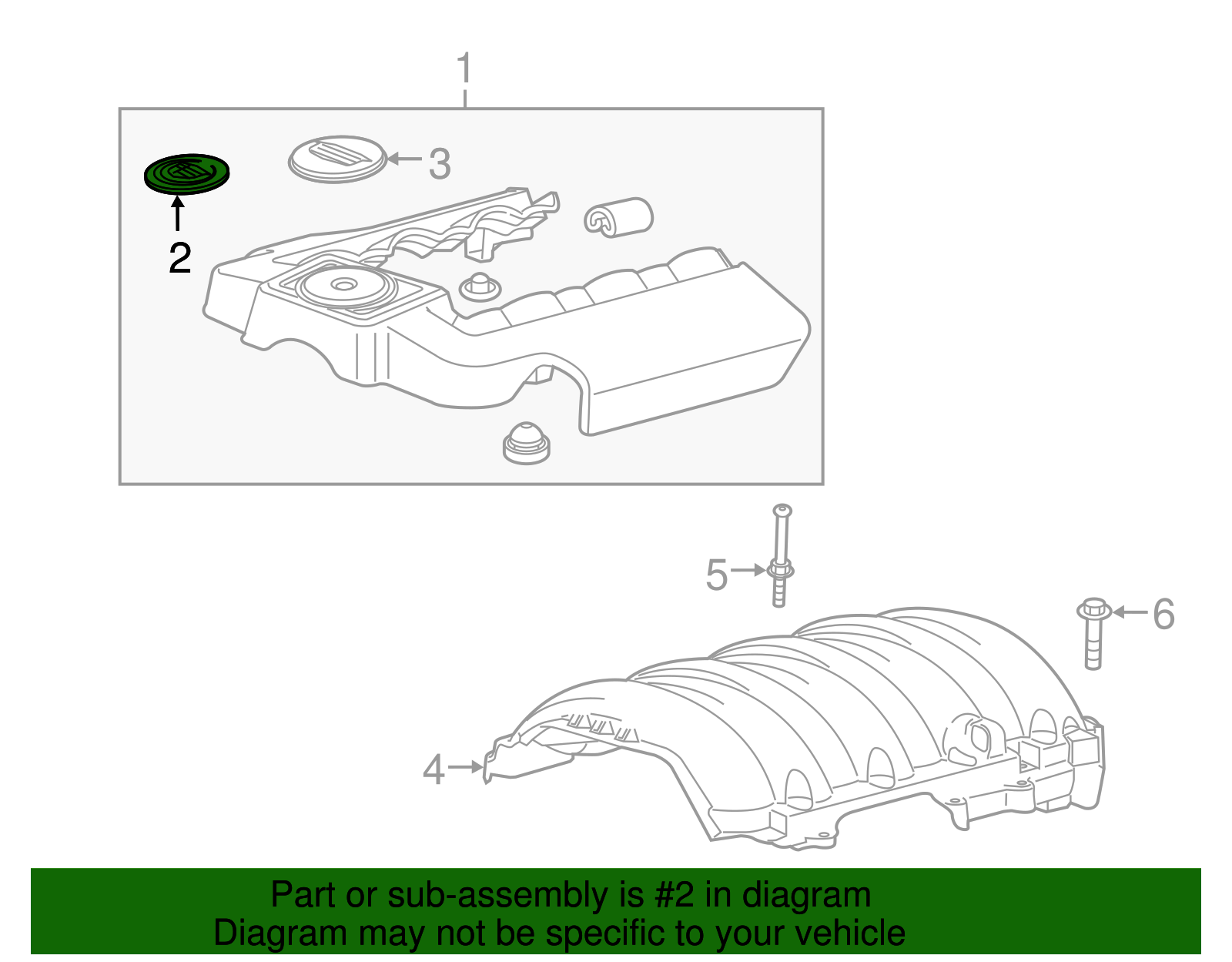 2010-2017 GM Engine Intake Manifold Cover with Crest and Wreath Logo ...