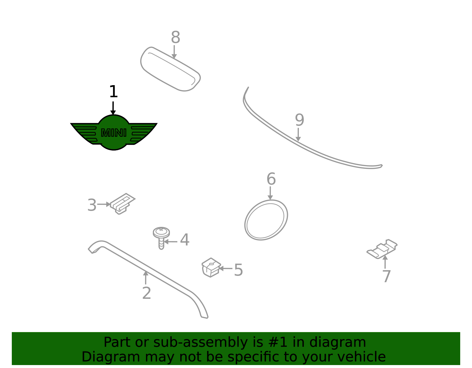 2007-2015 Mini Cooper Hood Emblem 51-14-2-754-973 | Mini Parts Direct
