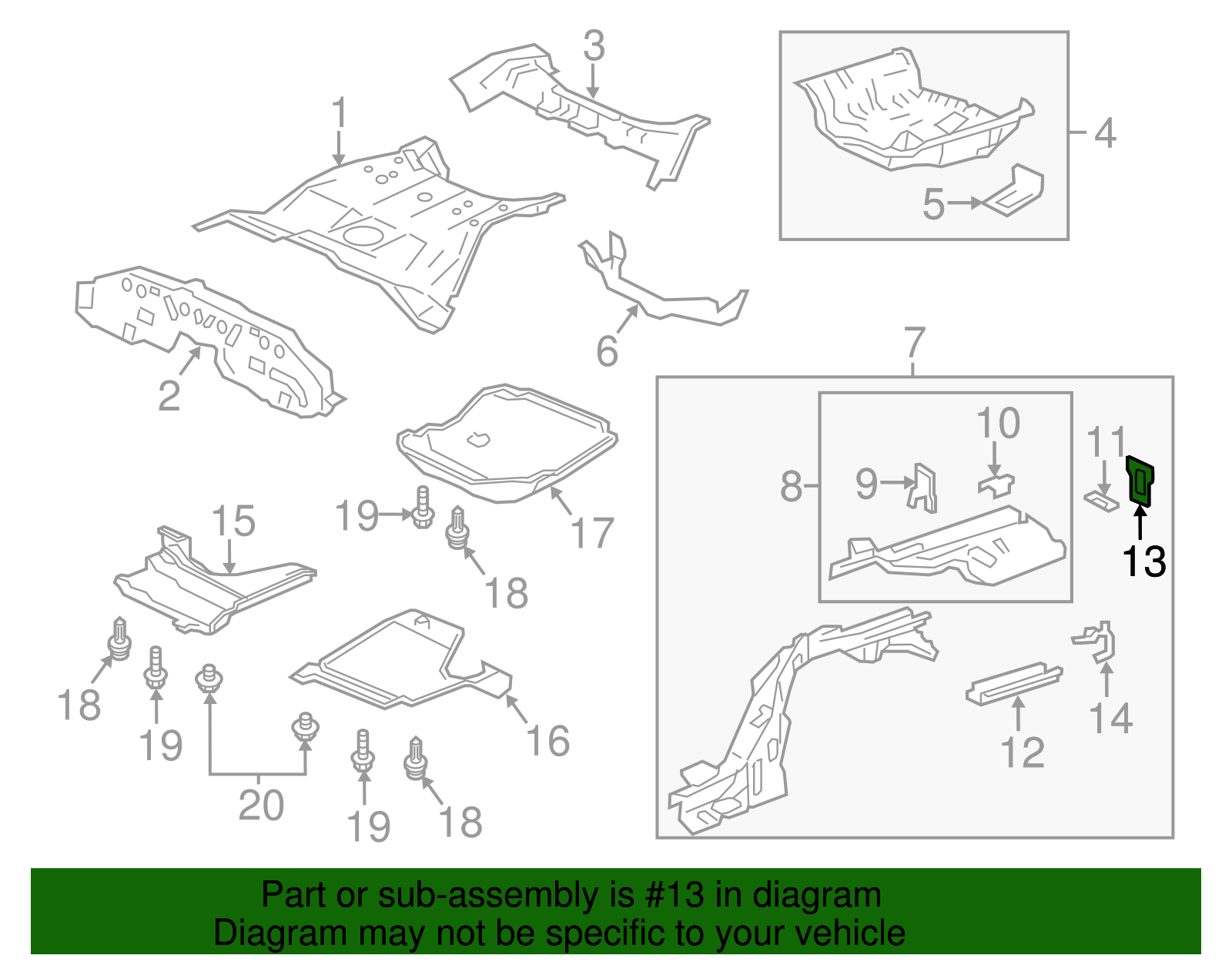 65636-T2A-A00ZZ - 2013-2017 Honda Accord - Plate R Rear Frame End | All ...