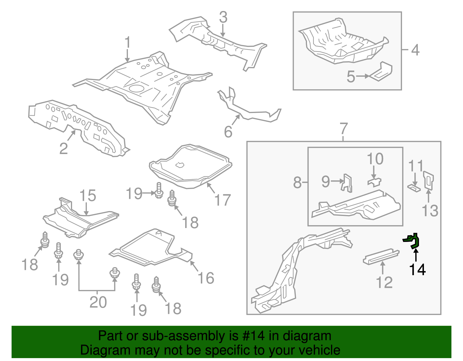 65637-T2A-A00ZZ - Muffler Bracket 2013-2017 Honda Accord | Honda Parts ...
