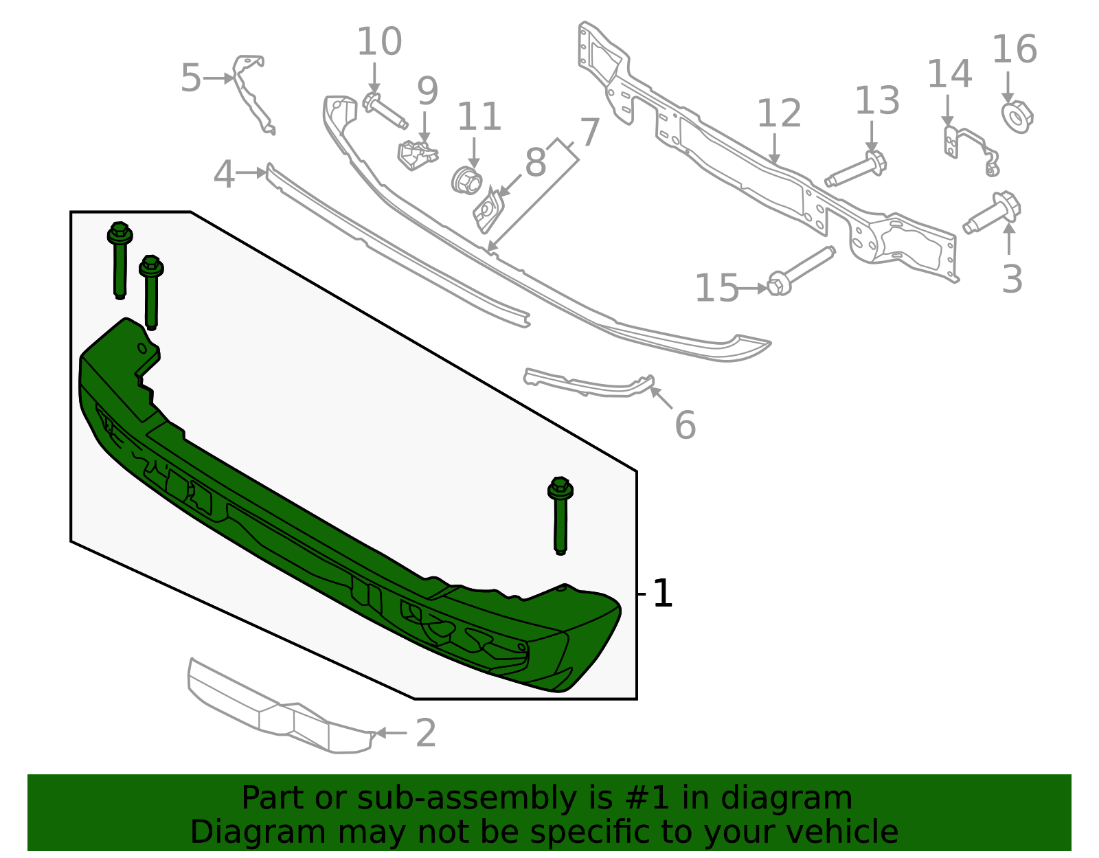 2021-2025 Ford Bronco Bumper m2dz17d957aa | TascaParts.com