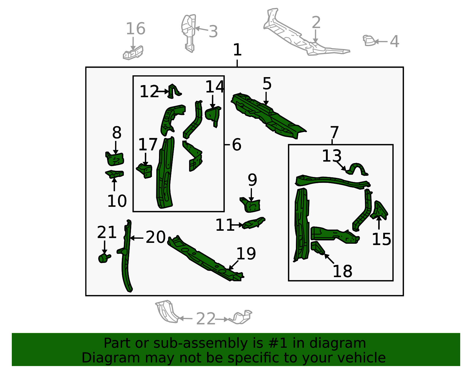53201-48922 - Radiator Support Panel 2011-2013 Toyota Highlander ...