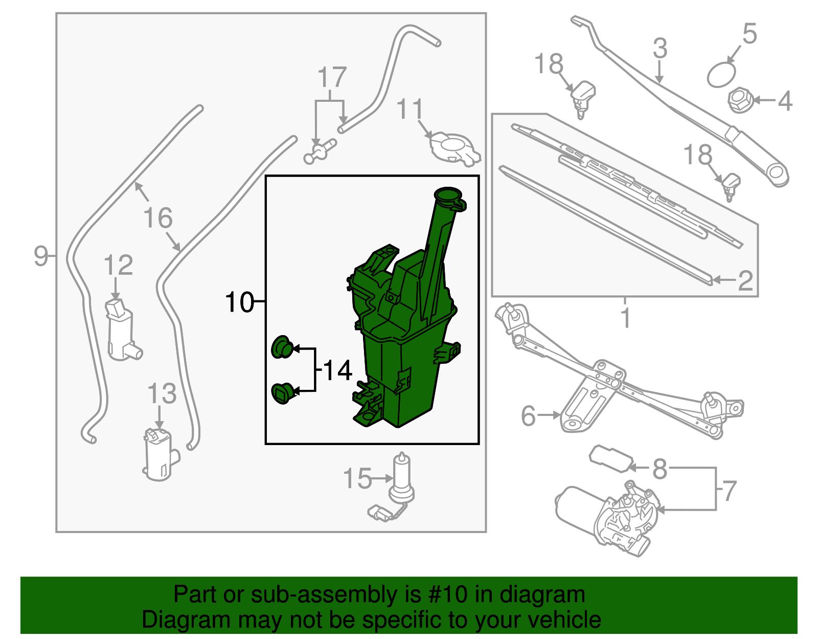 2011-2013 Kia Sportage | Washer Fluid Reservoir | 98620-3W500 | Kia ...
