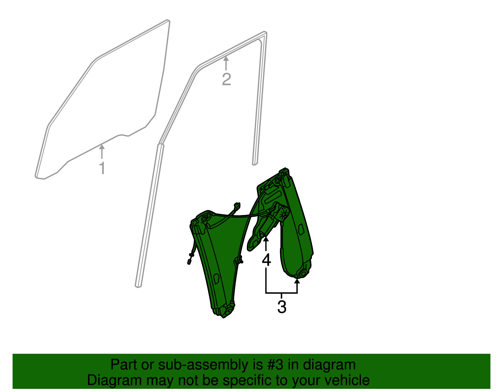 Genuine OEM Window Regulator Part# CUH500230 Fits 2003-2009 Land Rover ...