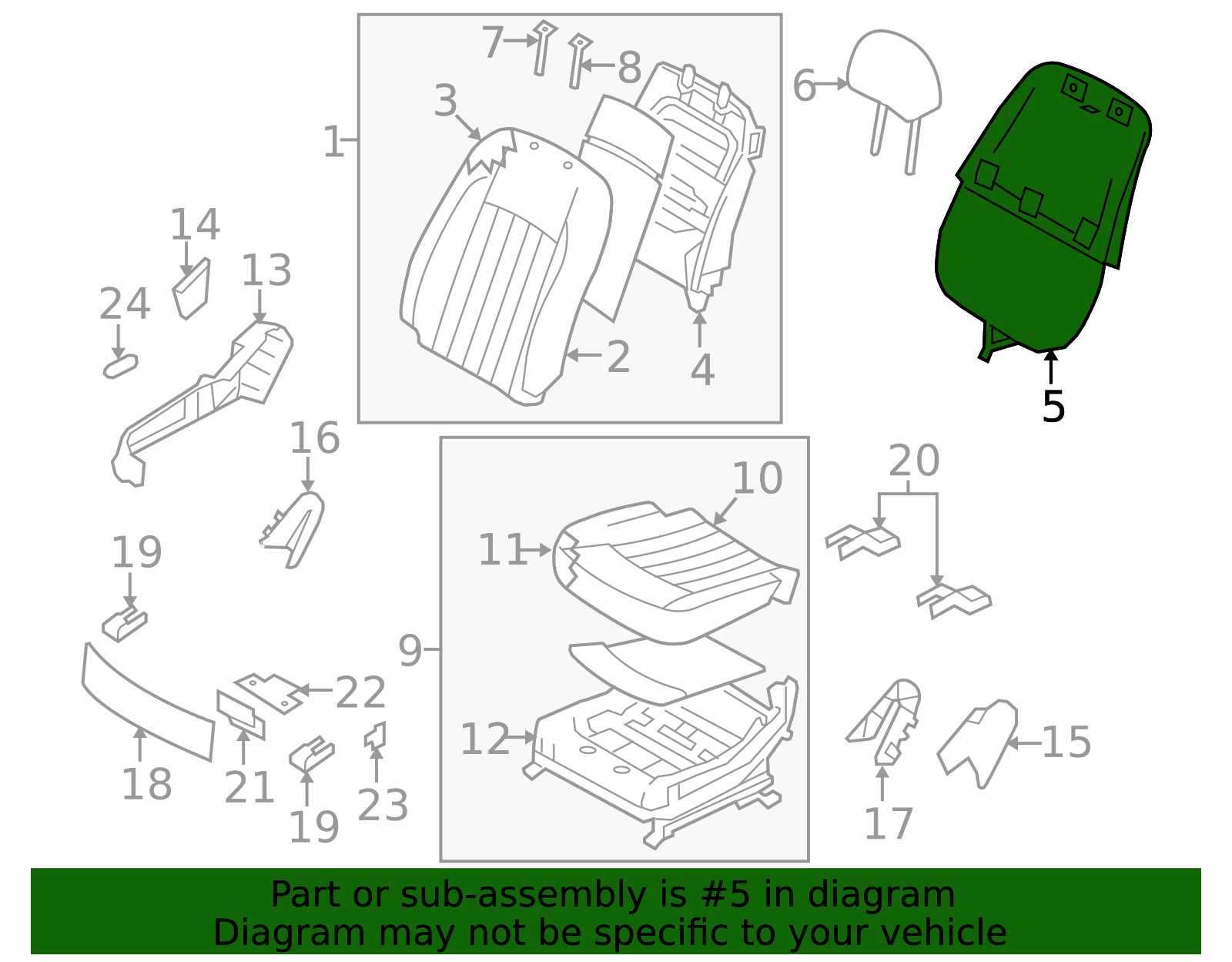 2009-2011 Hyundai Genesis Seat Back Panel 88390-3M000-BAX | QuirkParts