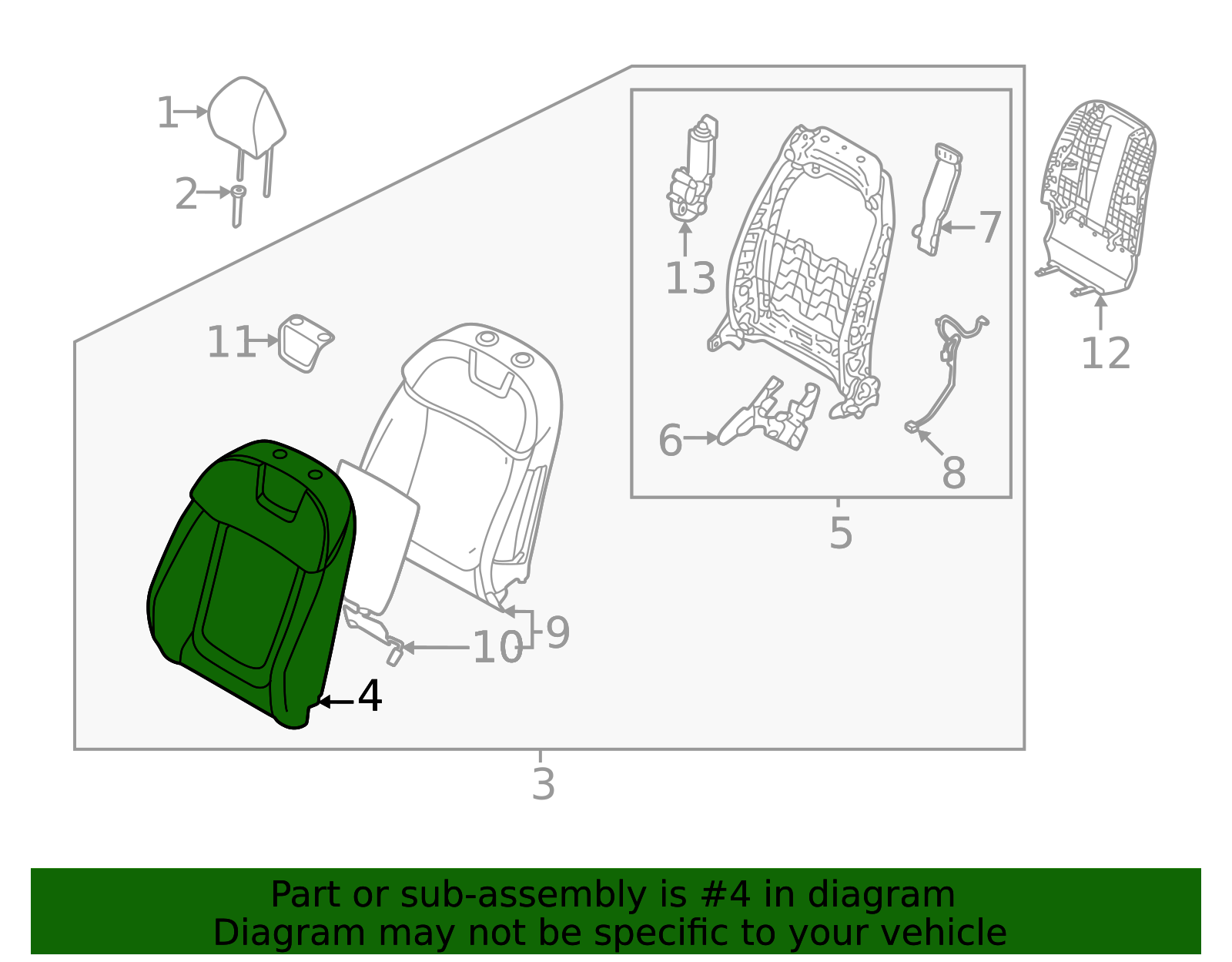 Hyundai - 88360-CW010-KIE - Seat Back Cover - 2022-2024 Hyundai Tucson ...
