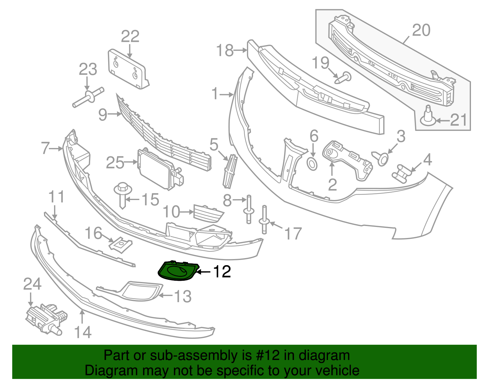 BA1Z-17E810-B - Fog Lamp Bezel 2011-2015 Lincoln MKX | Big 3 Auto Parts