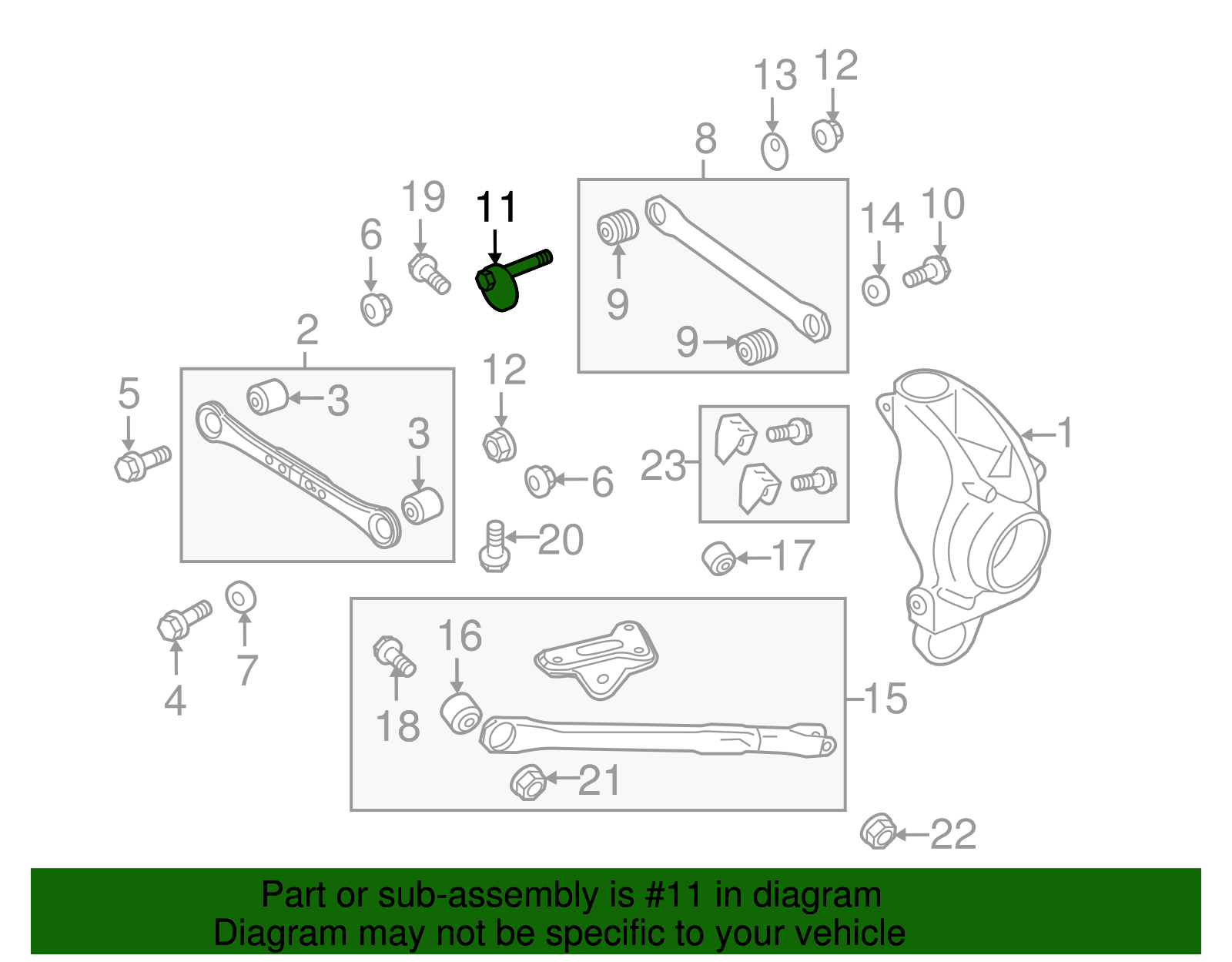 2008-2019 Land Rover | Rear Lateral Arm Adjust Bolt | LR001126 ...