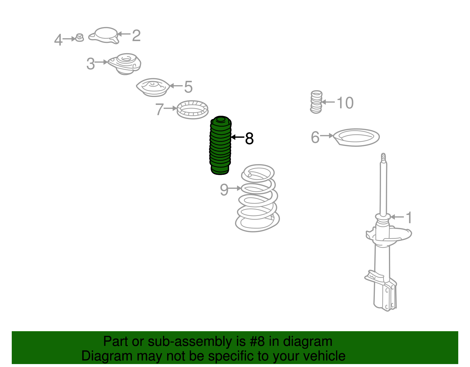 1992-2001 Subaru Strut Dust Shield 20372AA031 | Subaru Parts Guys