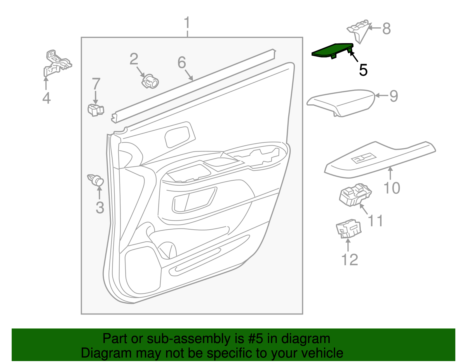 83556-T0A-A01ZA - 2012-2016 Honda CR-V - Cap L Pull Pocket *NH167L ...
