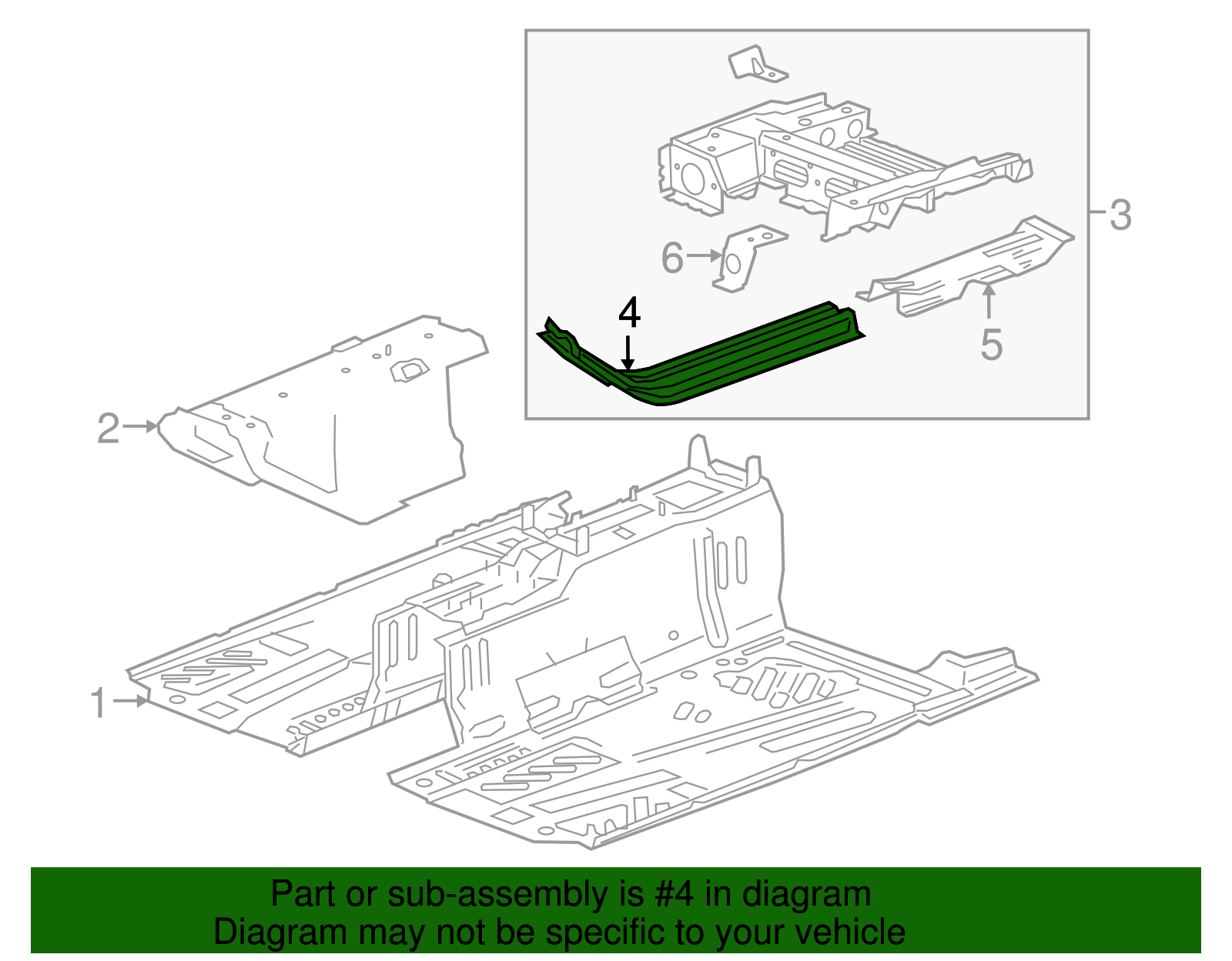 2016-2019 Chevrolet Volt Front Driver Side Floor Panel Reinforcement ...
