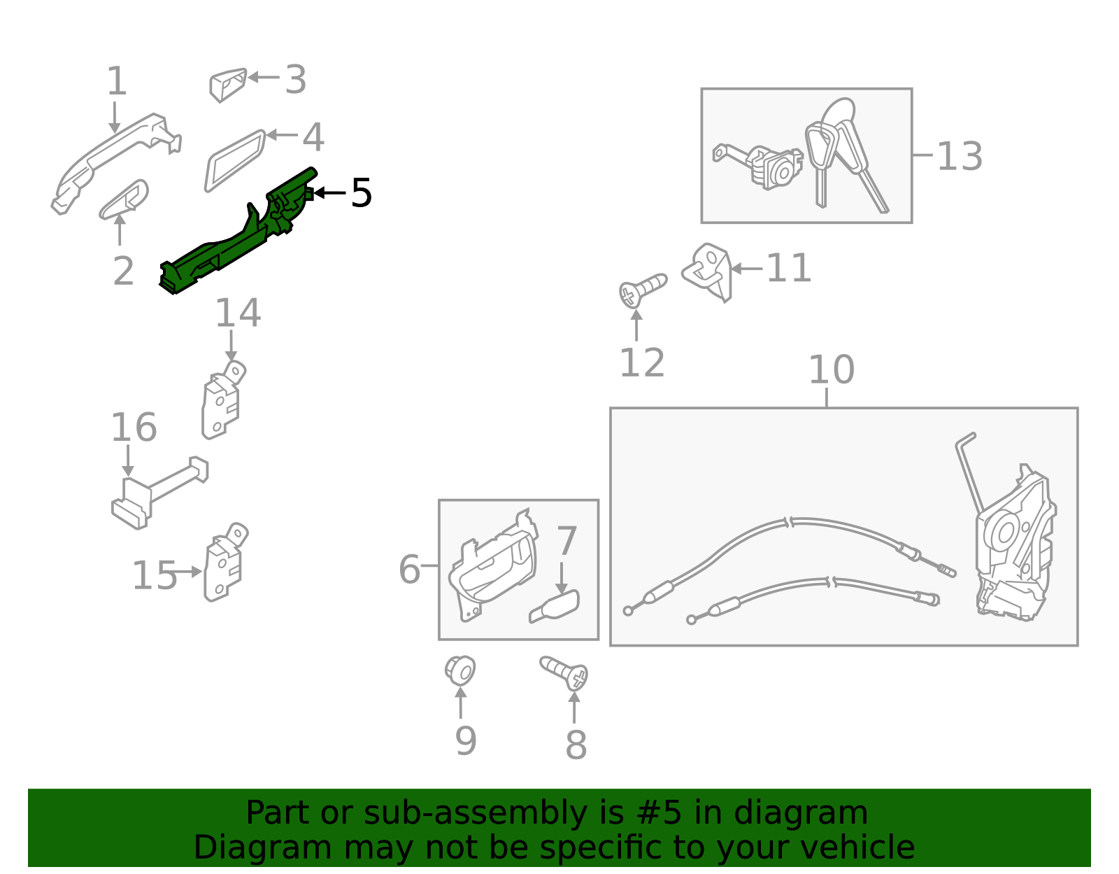 2015-2025 Subaru Handle Base 61142AL00A | Subaru Online Parts
