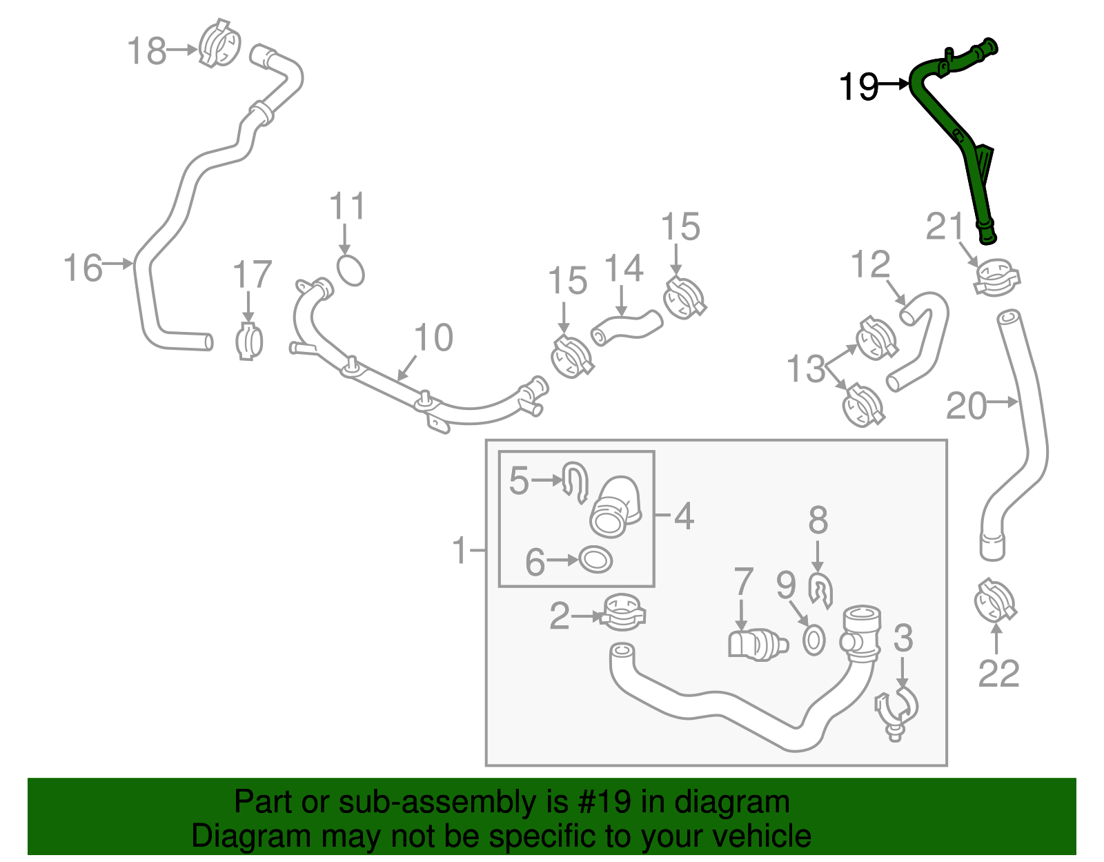 1K0-121-070-AQ - Water Pipe 2006-2015 Audi | Audi OEM Parts Guy