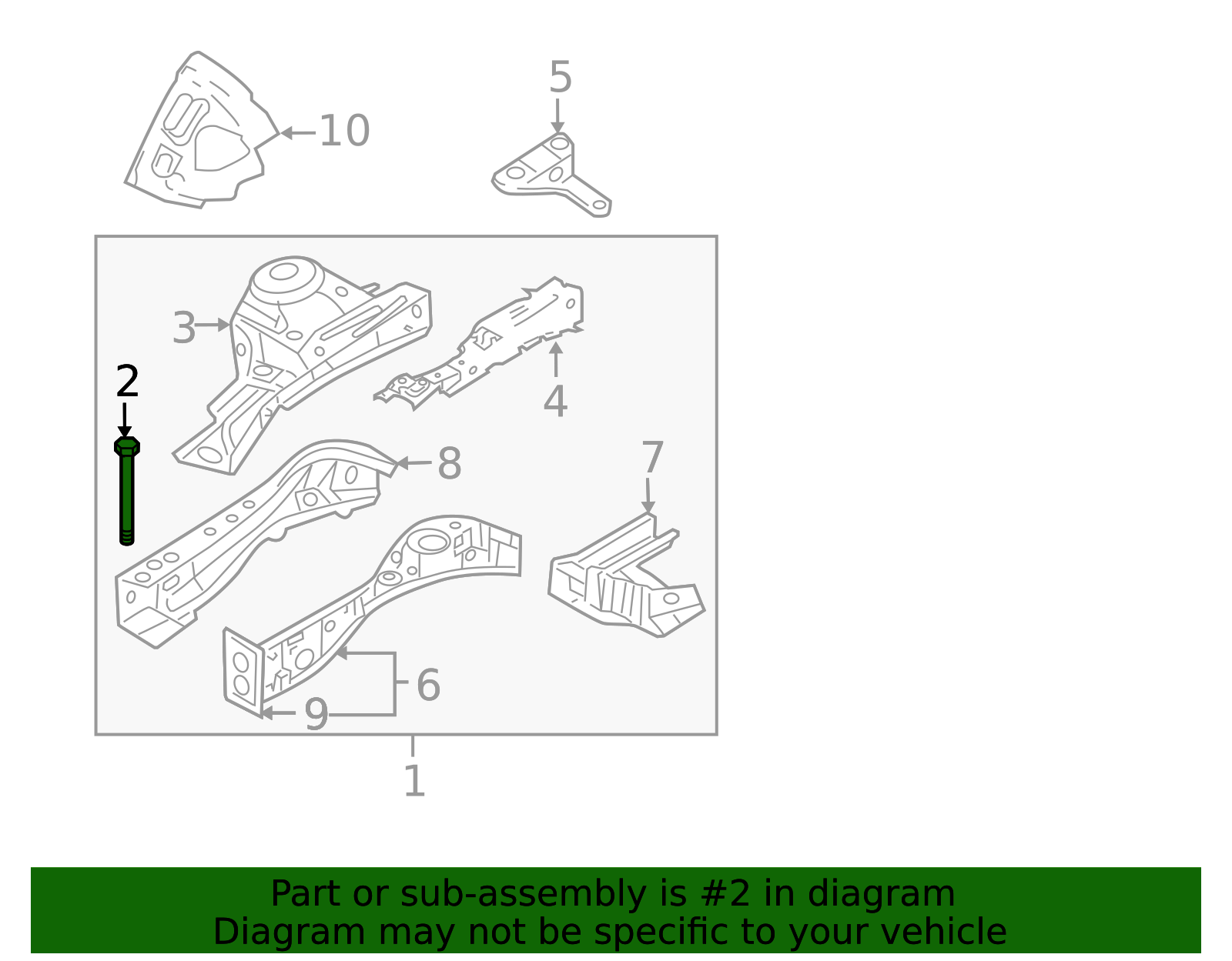 6E5Z-3057-AA - High-Quality Apron/Rail Assembly Bolt for 2006-2012 Ford ...