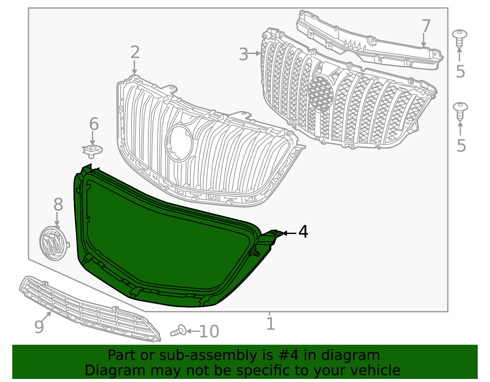 2013-2016 Buick Encore Front Grille Upper Cover 95485094 GM ...