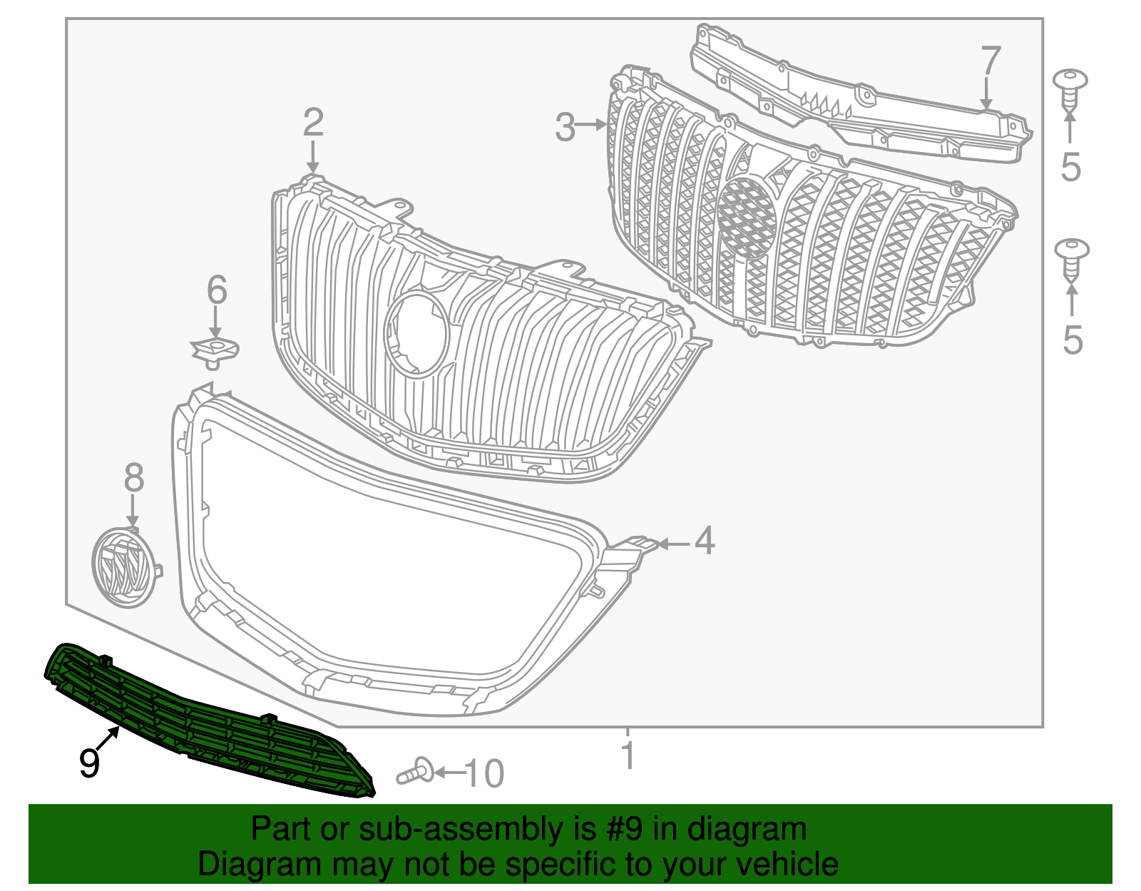 2013-2016 Buick Encore Front Lower Grille 42334417 | Shop Matick Buick GMC