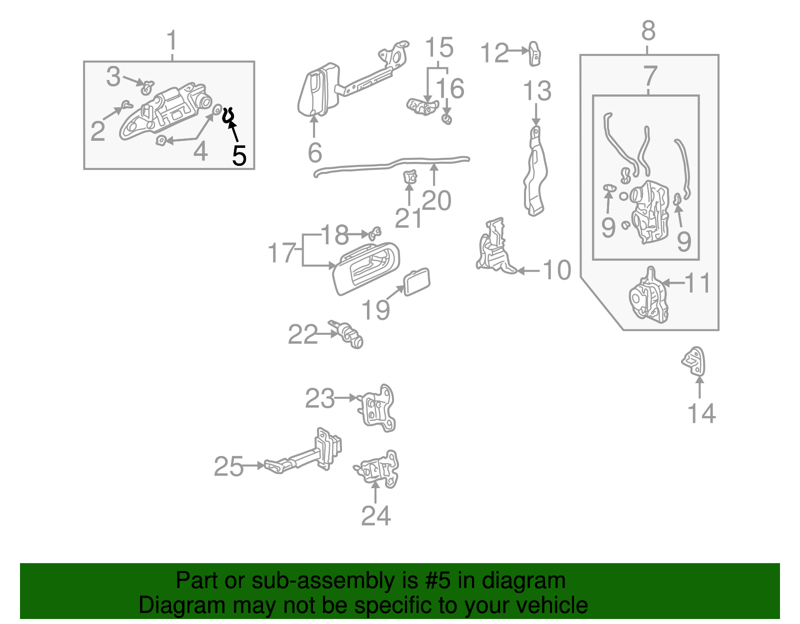72123-SV1-003 - Handle, Outside Snap Ring 1994-2005 Honda | Honda Parts Online