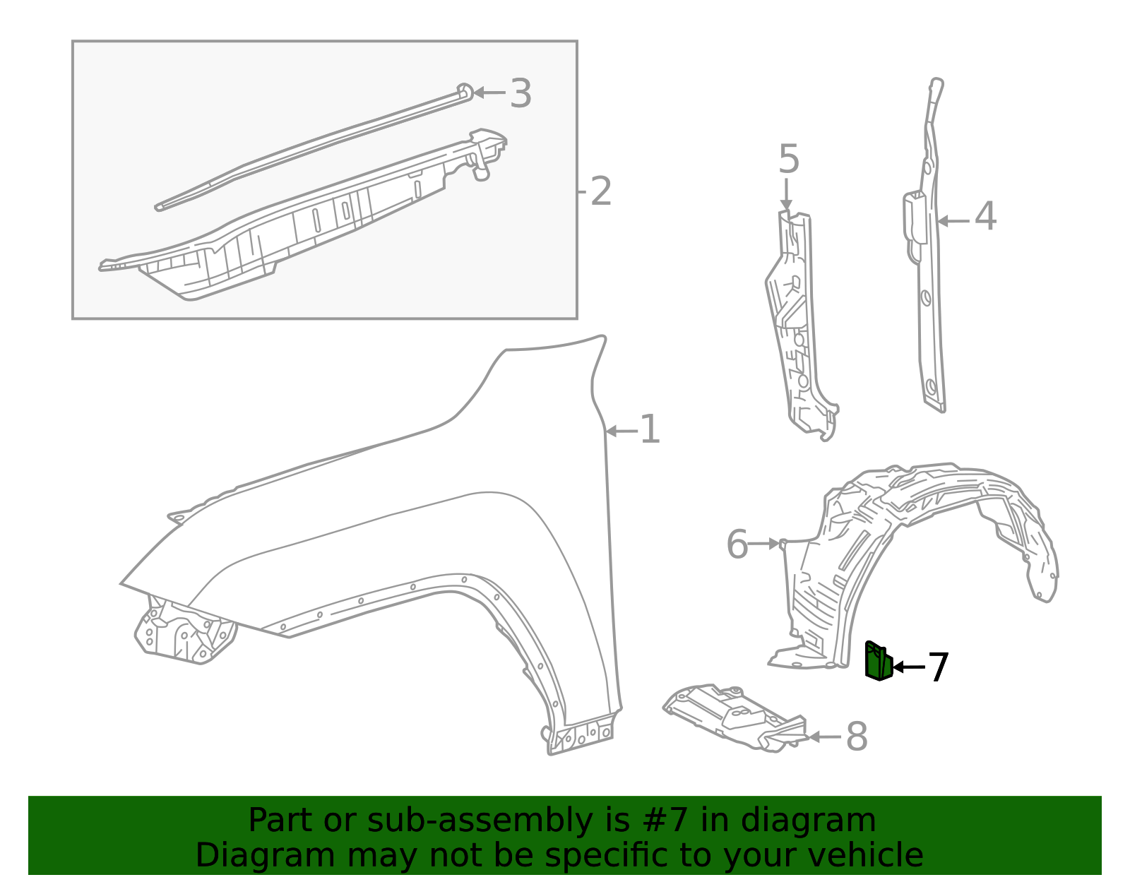 53852-60120 - 2022-2024 Lexus LX600 - Fender Liner Pad | My L Parts