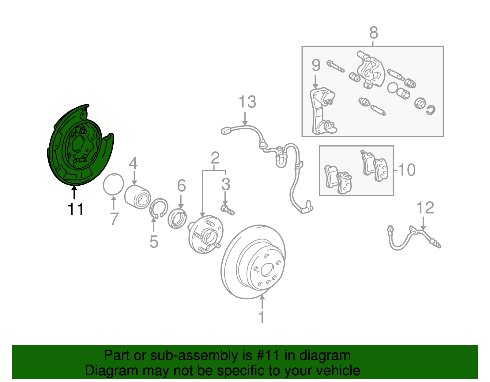 46503-33020 - Backing Plate - 1999-2003 Lexus RX300 | My L Parts