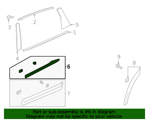 Genuine OEM Acura - Upper Molding Part# 72852-TYA-A01 | Acura Parts For ...