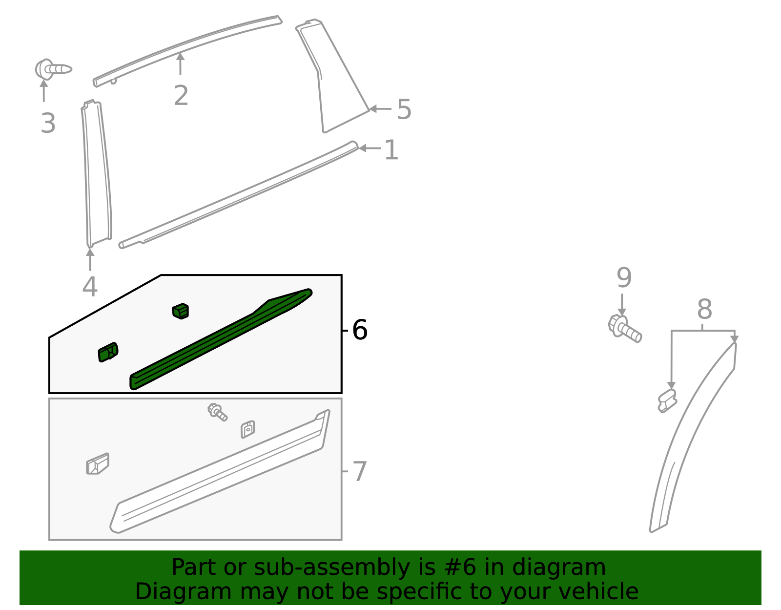 Genuine OEM Acura - Upper Molding Part# 72852-TYA-A01 | Acura Parts For ...