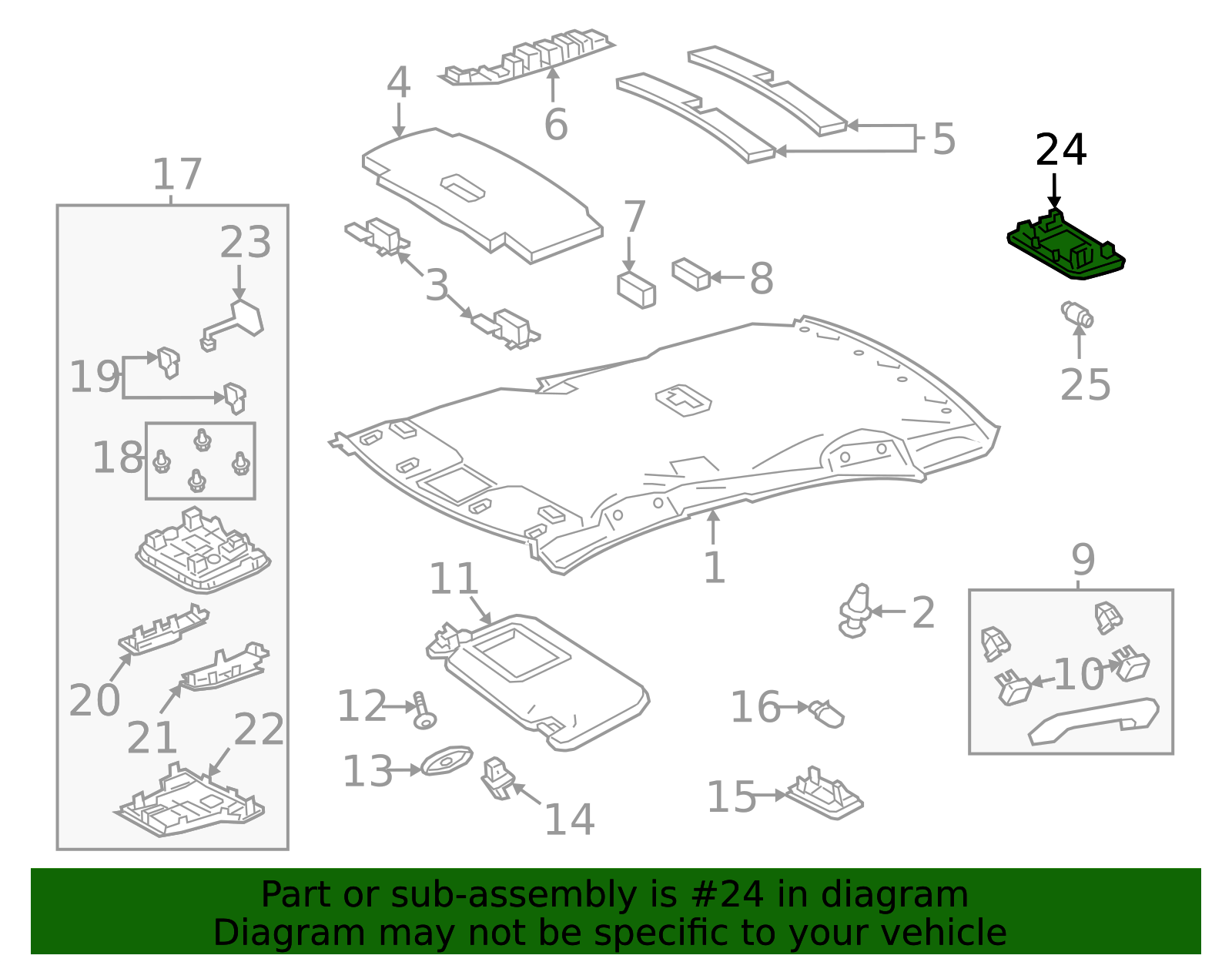 2020-2022 Toyota Corolla Dome Lamp Assembly 81240-12100-A9 | MotorMotor