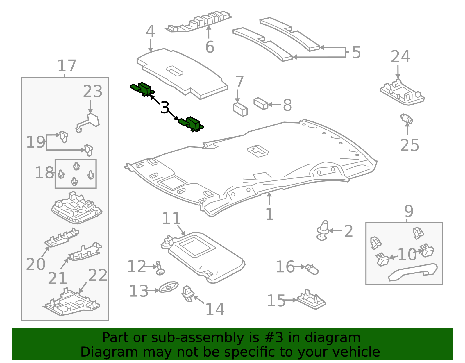 2020-2025 Toyota Corolla Headliner Silencer 63347-02050 | MotorMotor