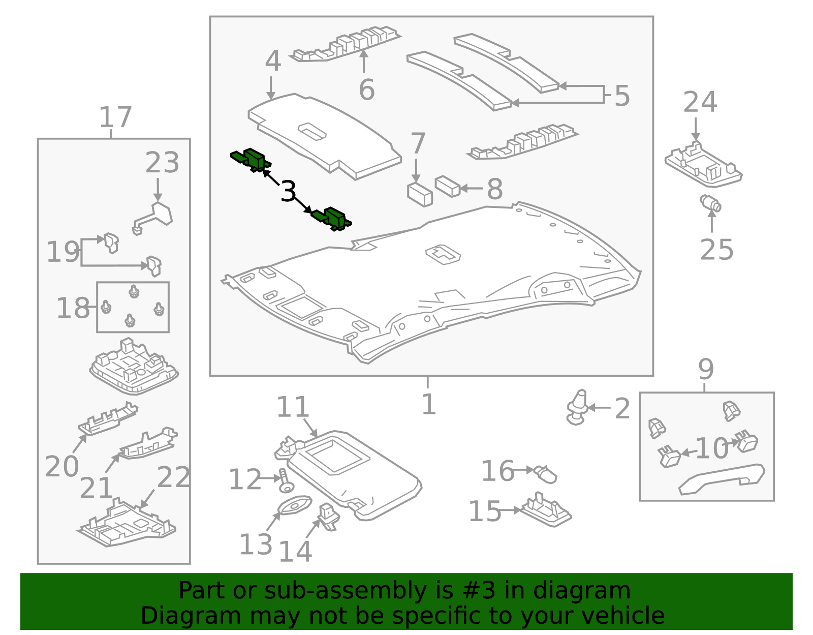 2020-2024 Toyota Corolla Headliner Silencer 63348-02030 | Toyota Parts ...