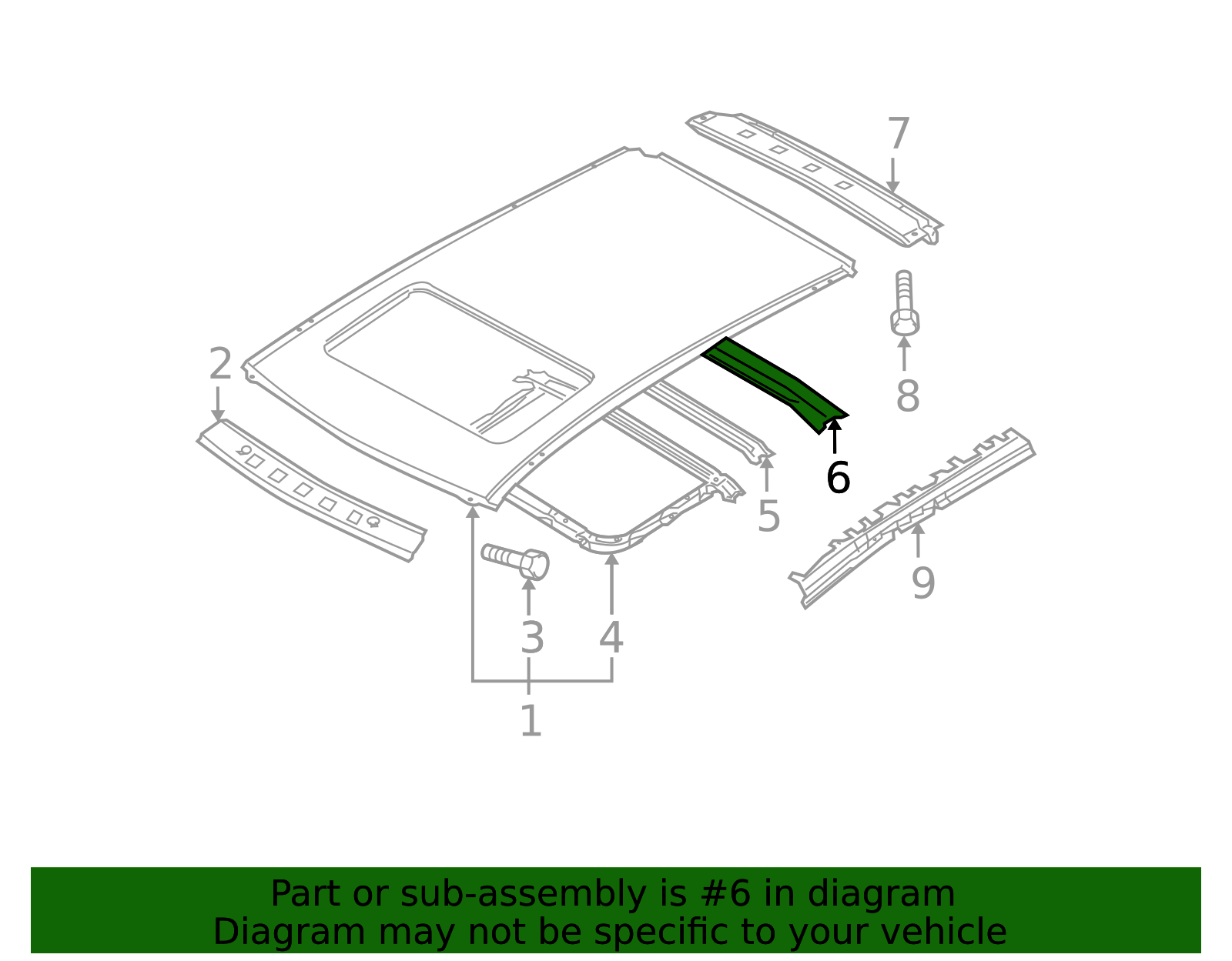 2008-2015 Nissan Roof Bow 73270-JM00B | Nissan OEM Parts Outlet