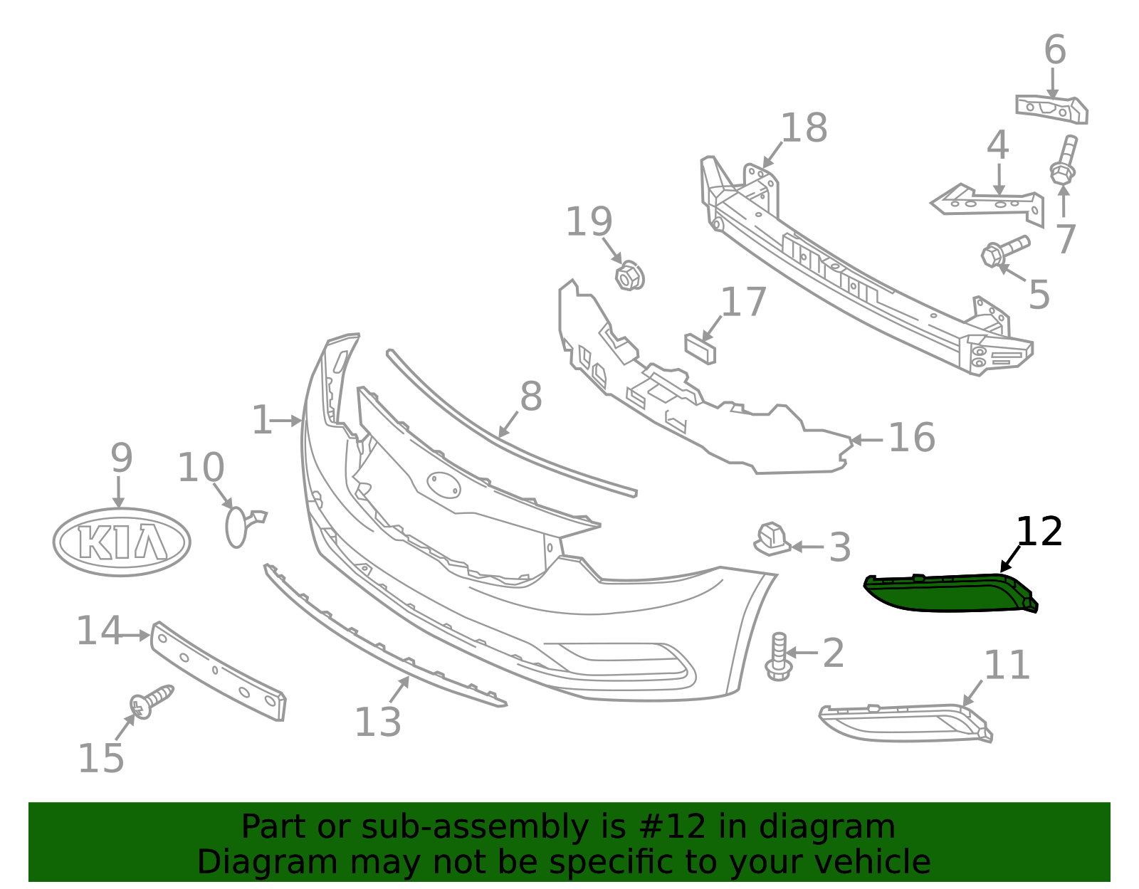 2014-2016 Kia Lamp Cover - Driver's Side (LH) 86563-A7000 | TascaParts.com