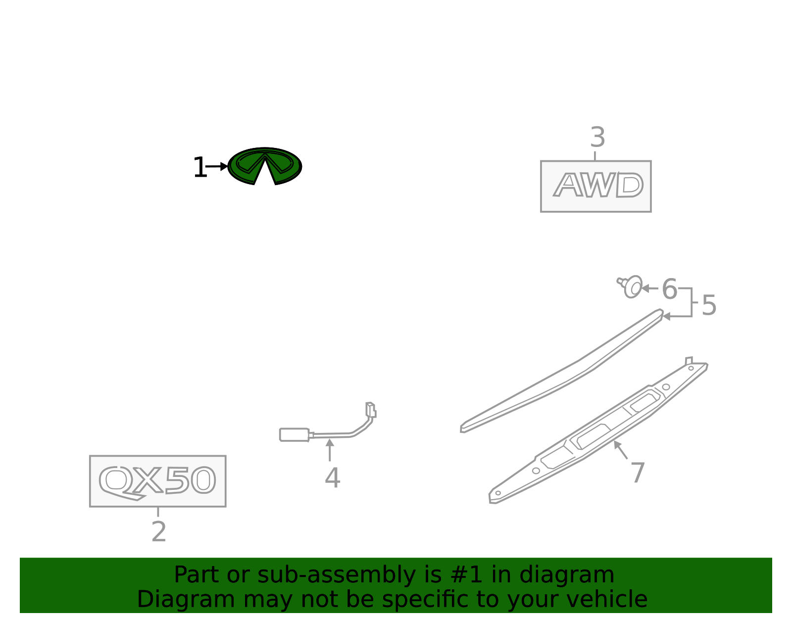 2019-2020 Infiniti QX50 Emblem 90890-5NA0A | Infiniti of Nashua