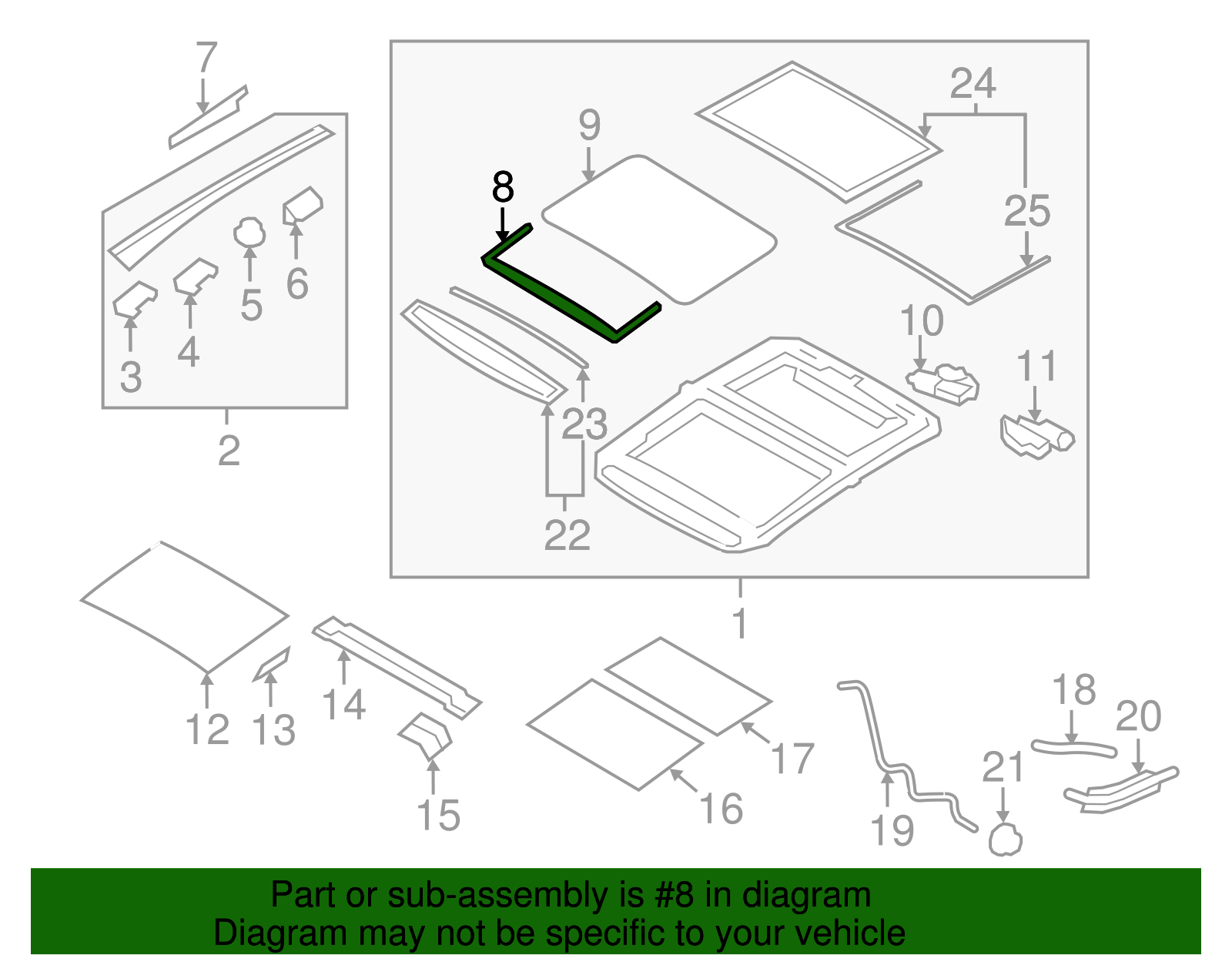 2009-2014 Nissan Murano Sunroof Deflector 91280-1V42A | Nissan Parts Store