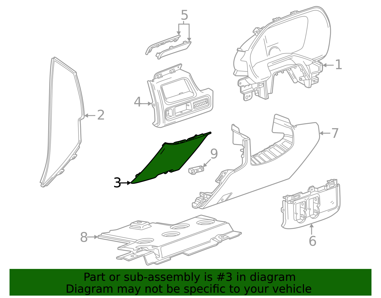 84719362 - Jet BlackDriver Side Instrument Panel Lower Trim Panel Outer ...