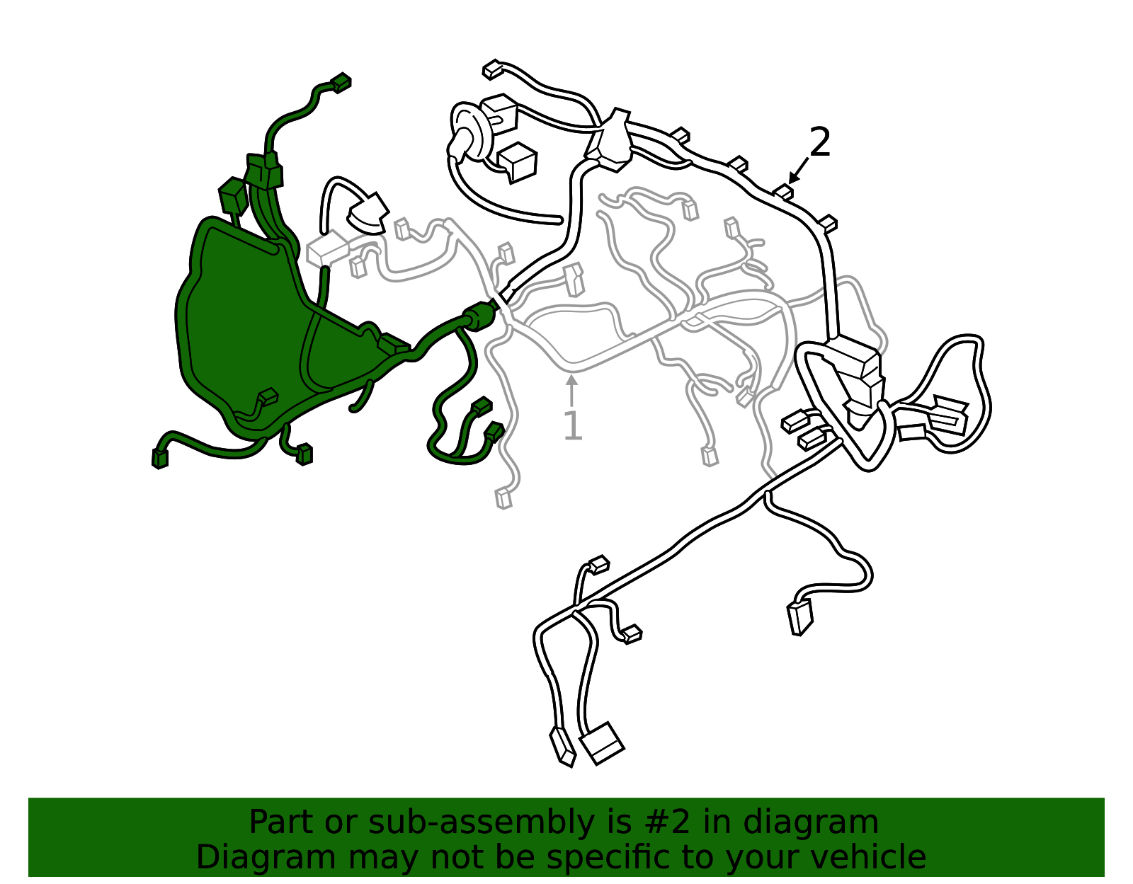 N1MZ-14290-BH - Engine Compartment Wiring Harness 2021-2024 Ford | Ford ...